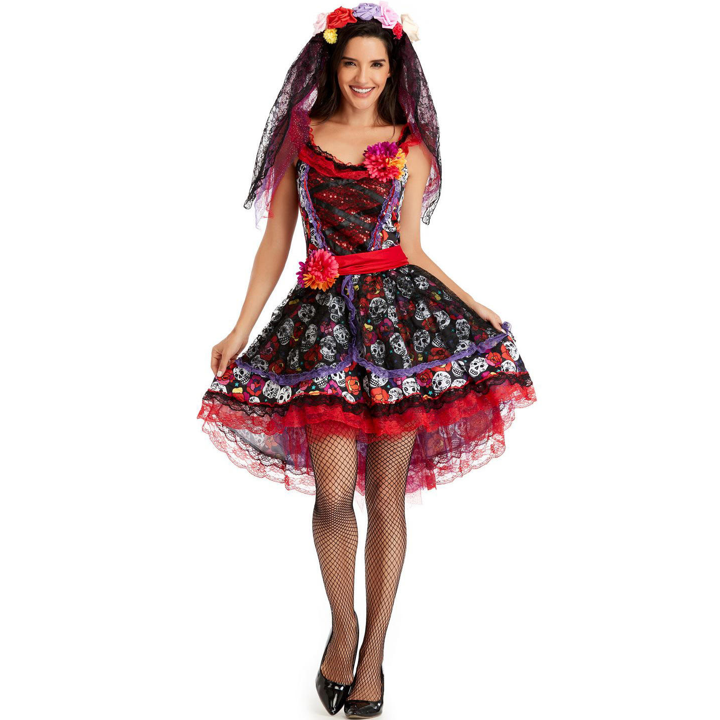 Mexico Day of the Dead Bride Ghost Costume - funplaycostume.com