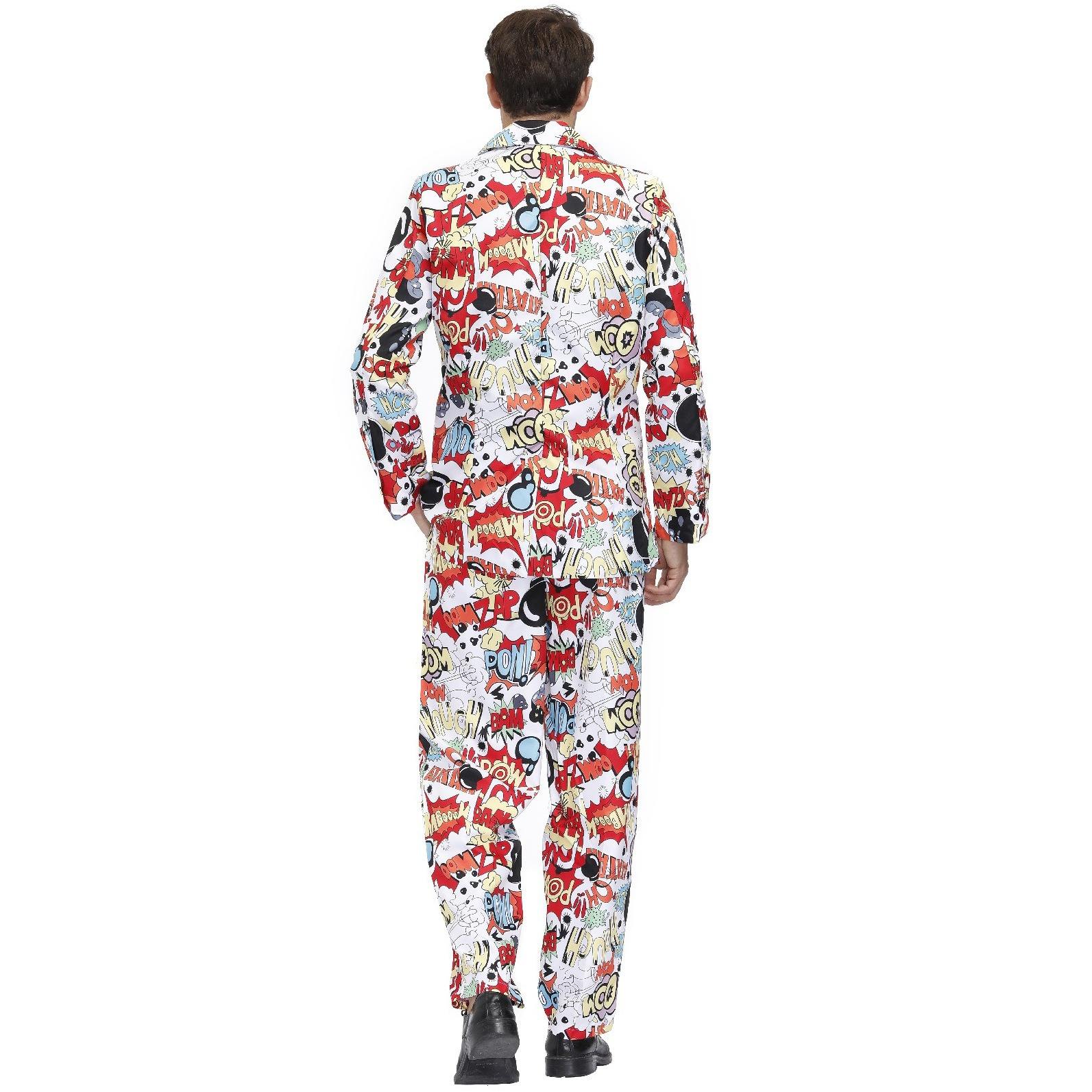 Men's Party Printed Prom Suit - funplaycostume.com